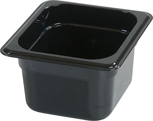 Carlisle FoodService Products 3068403 Plastic Food Pan, 1/6 Size, 4 Inches Deep, Black (Pack of 6)