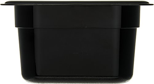 Carlisle FoodService Products 3068403 Plastic Food Pan, 1/6 Size, 4 Inches Deep, Black (Pack of 6)