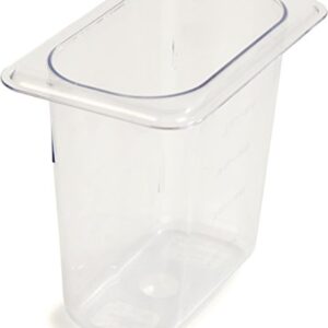 Carlisle FoodService Products 3068807 Plastic Food Pan, 1/9 Size, 6 Inches Deep, Clear (Pack of 6)