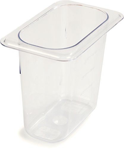 Carlisle FoodService Products 3068807 Plastic Food Pan, 1/9 Size, 6 Inches Deep, Clear (Pack of 6)