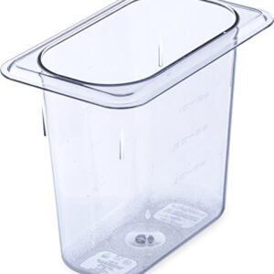 Carlisle FoodService Products 3068807 Plastic Food Pan, 1/9 Size, 6 Inches Deep, Clear (Pack of 6)