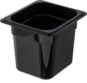 carlisle foodservice products plastic food pan 1/6 size 6 inches deep black (pack of 6)