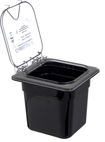 Carlisle FoodService Products Plastic Food Pan 1/6 Size 6 Inches Deep Black (Pack of 6)