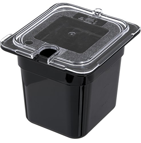 Carlisle FoodService Products Plastic Food Pan 1/6 Size 6 Inches Deep Black (Pack of 6)