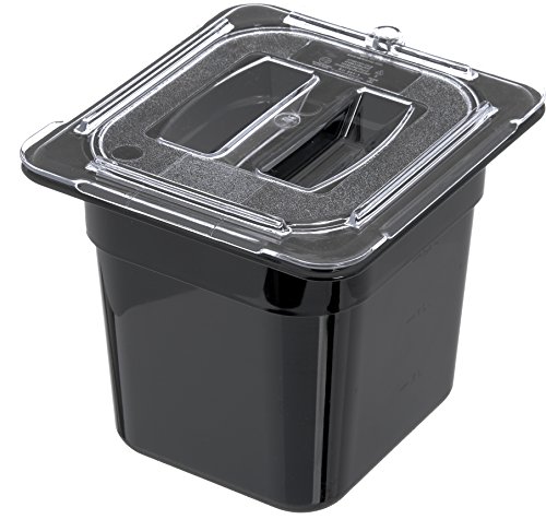 Carlisle FoodService Products Plastic Food Pan 1/6 Size 6 Inches Deep Black (Pack of 6)