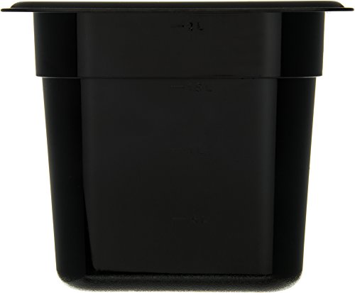 Carlisle FoodService Products Plastic Food Pan 1/6 Size 6 Inches Deep Black (Pack of 6)