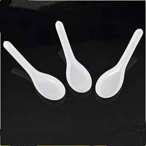 100 pack disposable dining asian soup spoons chinese spoon white plastic