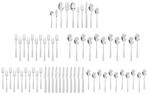 HENCKELS Lani Flatware Set, 65-Piece, silver like finish