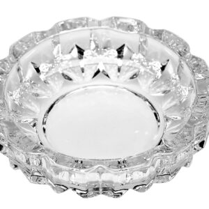 Deli Green Apple Crystal Heavy Glass Ashtray for Indoor and Outdoor Decorative (Round)