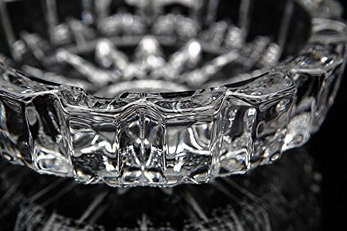 Deli Green Apple Crystal Heavy Glass Ashtray for Indoor and Outdoor Decorative (Round)