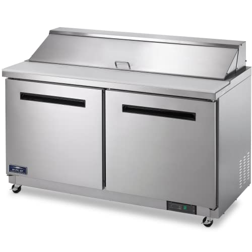 Arctic Air AST60R 61-1/4" Two Door Refrigerated Sandwich/Salad Prep Table With Refrigerated Base, 15.5 Cubic Feet, 115v