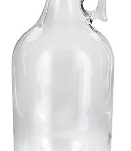 FastRack 64 oz Growler, 1/2 Gallon Glass Beer Growler, Half Gallon Glass Jug, Clear Growlers for Beer, 1/2 Gallon Glass Jug, Set of 6, Comes with 12 Extra Poly Seal Caps