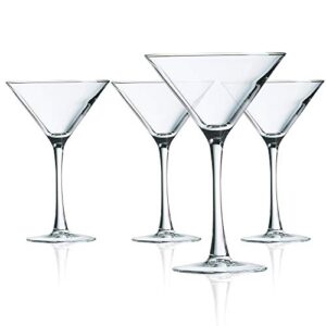 luminarc cachet 10 ounce martini 4-piece set, 4 count (pack of 1), clear