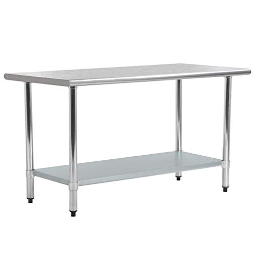 Kitchen Work Table Stainless Steel 24x72 Inch Work Table Heavy Duty Commercial Kitchen Prep Restaurant Adjustable Bullet Feet Table