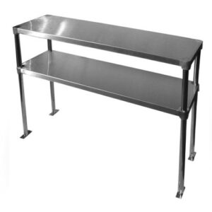 stainless steel adjustable double overshelf for work table 12 x 36 - top mount