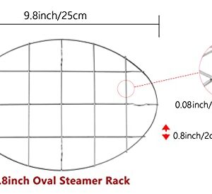 TamBee 9.8x6.7 Inch Oval Roasting Cooling Rack 304 Stainless Steel Baking Broiling Rack Cookware 0.8 Inch heigh Thick Version 2PCS