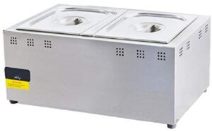 gn1/1 2x pan included 2x lid included full set propane gas 2 compartment industrial commercial restaurant cafe catering bain-marie buffet food sause desktop countertop food warmer steamer steam table