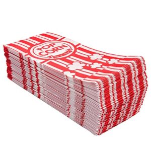 Bekith 200 Piece Paper Popcorn Bags for Movie Party and Theater Night, Single Serving 1oz Paper Sleeves in Nostalgic Red/White Design