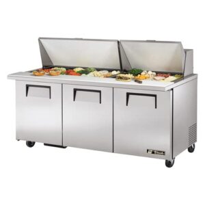 true tssu-72-30mb-st sandwich/salad prep table - three door, 72"w