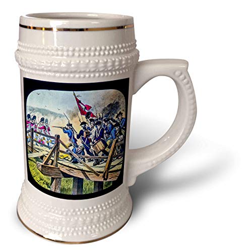 3dRose Revolutionary War Battle American Military History Vintage 1776-Stein Mug, 18oz , 22oz Stein, White