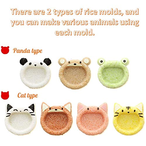 Arnest My Form Rice Press Mold 2pcs (Cat, Panda) & Food Press Cutter for Decoration (76924)