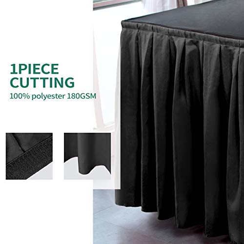 Surmente Tablecloth 14 ft Polyester Table Skirt for Weddings, Banquets, or Restaurants(Black) … …