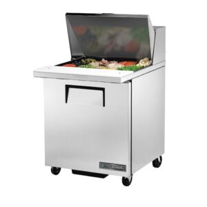 true tssu-27-12m-c mega-top sandwich/salad prep table for 12 pans - one door, 27"w