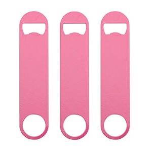 qll 3 pack 7" heavy duty flat bottle opener, pink