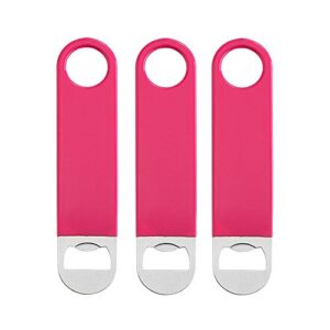 qll 3 pack 7" heavy duty flat bottle opener, pink