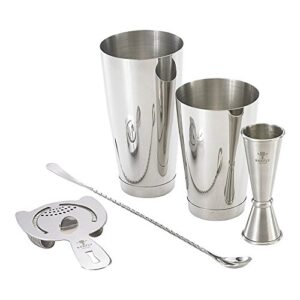 barfly m37101 basics cocktail set, 5-piece, stainless steel