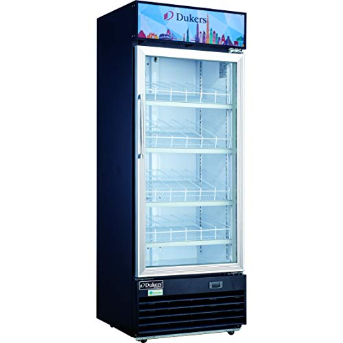 Dukers DSM-12R 11.4 cu. ft. Commercial Single Glass Swing Door Merchandiser Refrigerator