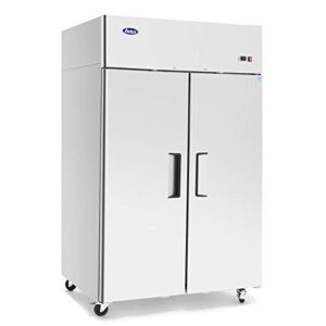 commercial refrigerator,atosa mbf8005 double 2 door side by side stainless steel reach in commercial refrigerators for restaurant, energy star, 44.5 cu.ft.33℉-38℉ etl, fast delivery