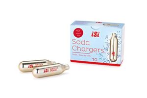 isi na north america co2 soda siphon charger for use with classic sodamaker and soda siphon, 10 pack, gold