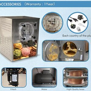 Kolice Commercial Mini Desktop Hard ice Cream Machine, Small countertop Hard ice Cream Maker, Gelato ice Cream Machine