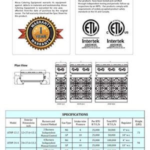 CookRite ATHP-36-6 Commercial Hot Plate Countertop Six Burner Natural Gas Range 36" - 150,000 BTU