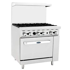 cookrite ato-6b commercial manual liquid propane range 6 burner hot plate with standard oven 36" - 165000 btu