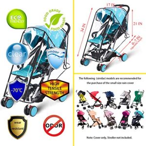 Baby Stroller Rain Cover Weather Shield Accessories Universal Size Protect from Rain Wind Snow Dust Insects Water Proof Ventilate Clear Food Grade Materia EVA Plastic Zipper Black White (black, small)