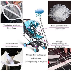 Baby Stroller Rain Cover Weather Shield Accessories Universal Size Protect from Rain Wind Snow Dust Insects Water Proof Ventilate Clear Food Grade Materia EVA Plastic Zipper Black White (black, small)