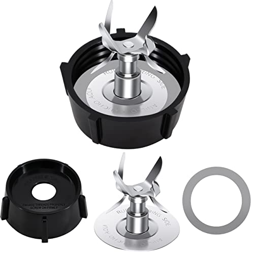 Replacement Parts Compatible with Oster Osterizer Blender Blade with Rubber Seal Gasket & 4902 Jar Bottom - 6 Point Fusion Blade 4980