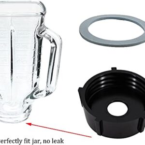 Replacement Parts Compatible with Oster Osterizer Blender Blade with Rubber Seal Gasket & 4902 Jar Bottom - 6 Point Fusion Blade 4980