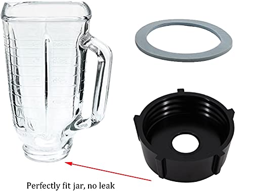 Replacement Parts Compatible with Oster Osterizer Blender Blade with Rubber Seal Gasket & 4902 Jar Bottom - 6 Point Fusion Blade 4980