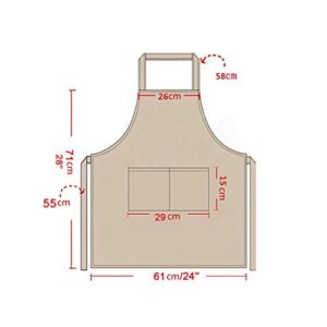 LOYHUANG Total 6PCS White Apron for Women Adult Unisex Plain Color Bib aprons with 2 Front Pockets Washable Chef Aprons for Cooking Baking Kitchen Restaurant Crafting