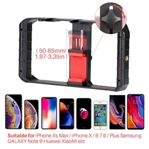 Ulanzi U Rig Pro Video Rig for iPhone, Phone Stabilizer Rig w Triple Cold Shoe Mount,Phone Tripod Mount for iPhone 11 Pro Max XS Max X 8 7 6 plus OnePlus 7 Pro Samsung Google Pixel Vlogging Filmmaking