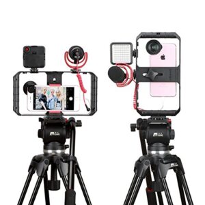 Ulanzi U Rig Pro Video Rig for iPhone, Phone Stabilizer Rig w Triple Cold Shoe Mount,Phone Tripod Mount for iPhone 11 Pro Max XS Max X 8 7 6 plus OnePlus 7 Pro Samsung Google Pixel Vlogging Filmmaking