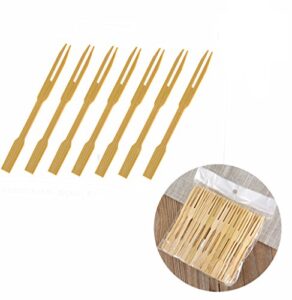 uplama 600pcs bamboo forks,wooden appetizer forks for appetizer, cocktail, fruit, pastry, dessert,3.4inch