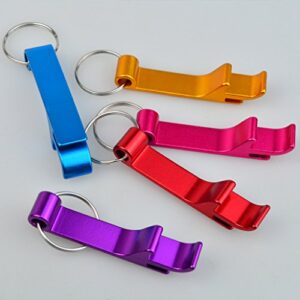 cnomg 16 pcs 8 Colored Metal Bottle Opener, Split Key Ring Chain Keychain Bulk Aluminum Pocket Claw Bar Soda Beverage Beer Bottle Opener