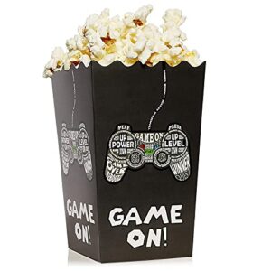 100 pack mini paper popcorn boxes, themed video game party decorations for treats, snacks (3.3 x 5.5 in)