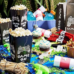 100 Pack Mini Paper Popcorn Boxes, Themed Video Game Party Decorations for Treats, Snacks (3.3 x 5.5 in)