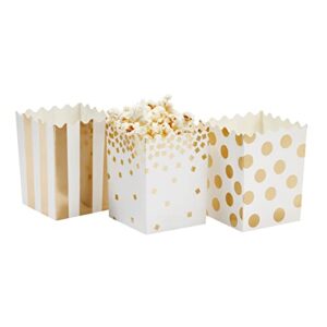 Juvale 60 Pack Mini Popcorn Boxes for Party, Gold Popcorn Containers for Movie Night Decorations (3 x 4 In)