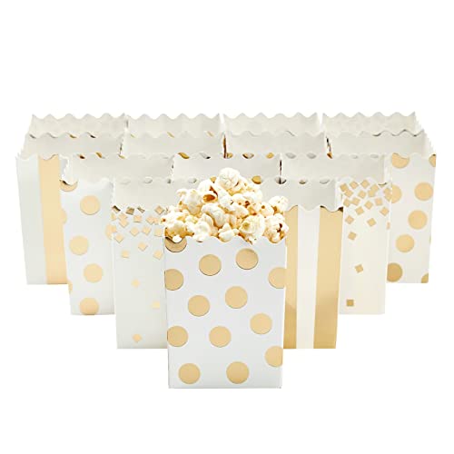 Juvale 60 Pack Mini Popcorn Boxes for Party, Gold Popcorn Containers for Movie Night Decorations (3 x 4 In)